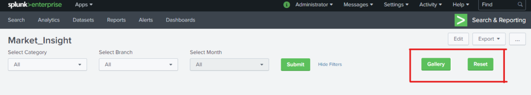 Add Reset Button in Splunk Dashboard Panel - Avotrix